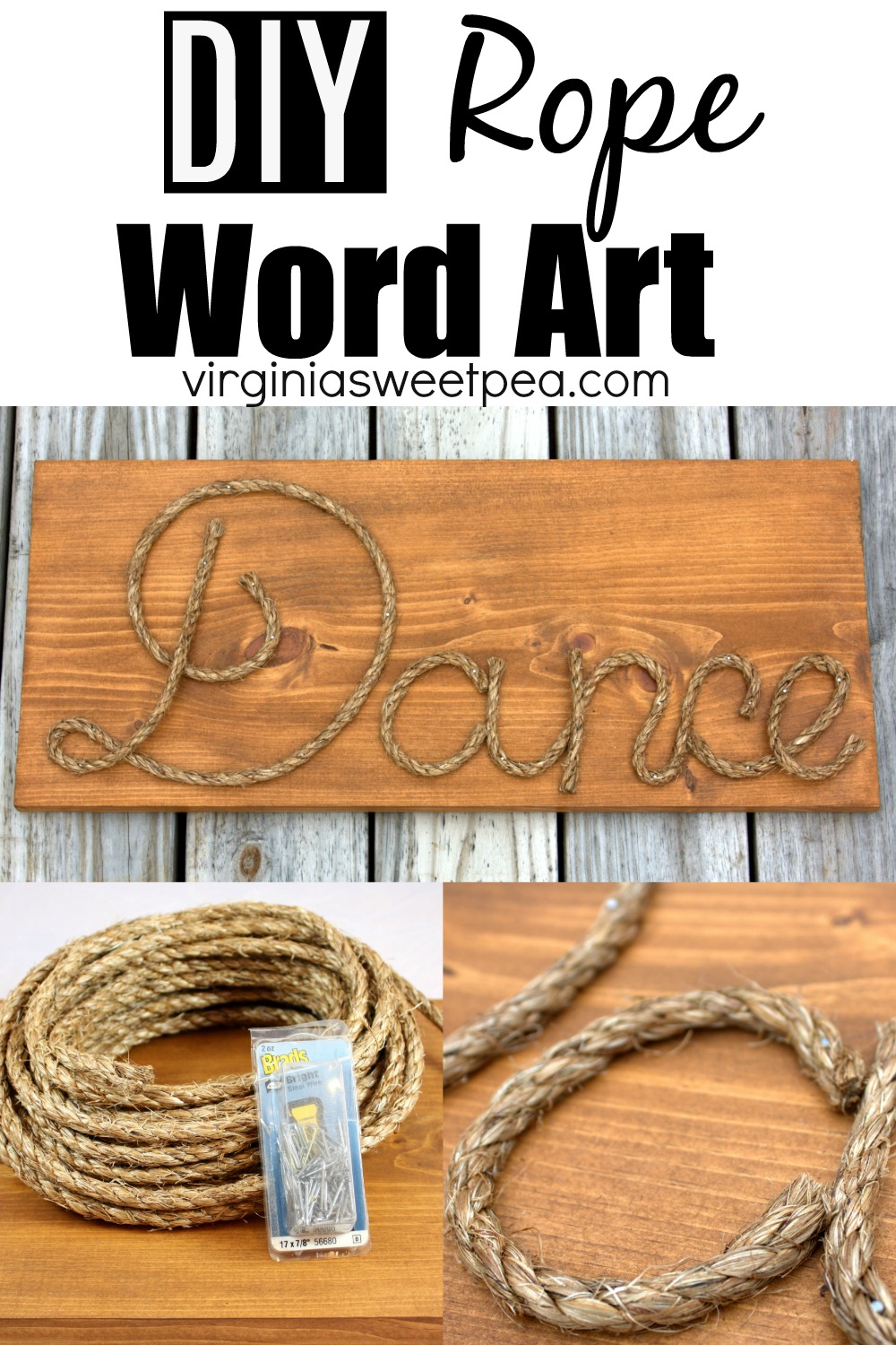 DIY Rope Word Art Sweet Pea DIY Rope Word Art Sweet Pea