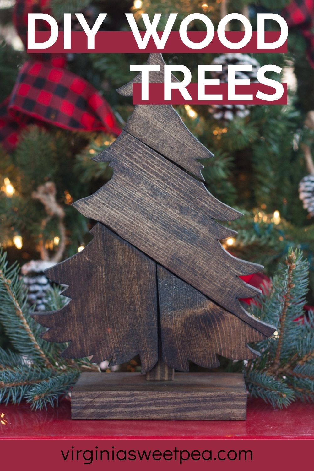 DIY Patchwork Wood Christmas Tree - Sweet Pea