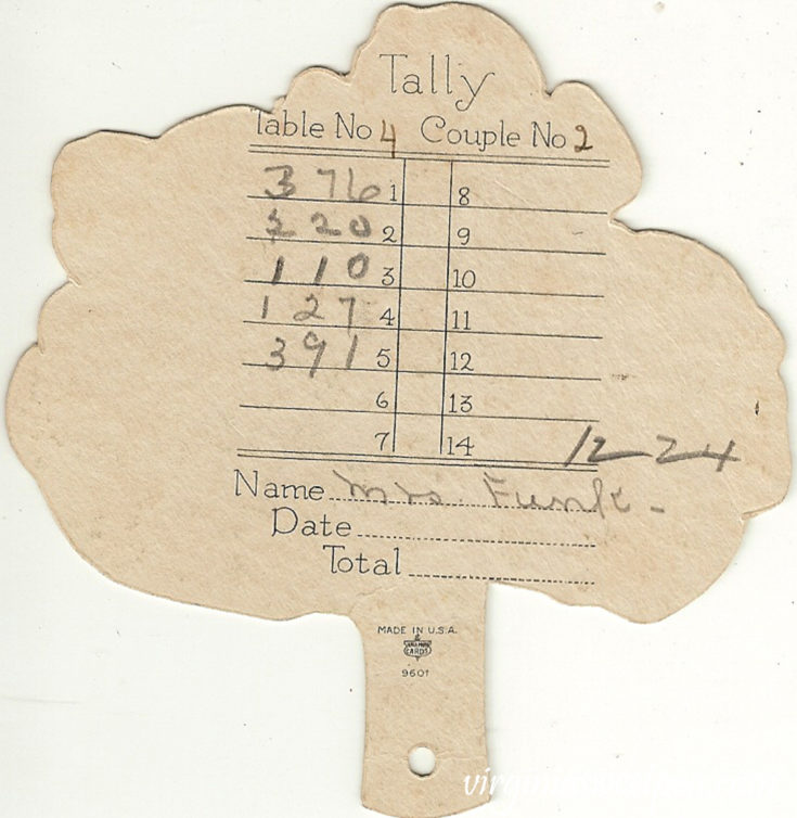 Vintage Bridge Tally Cards - Sweet Pea