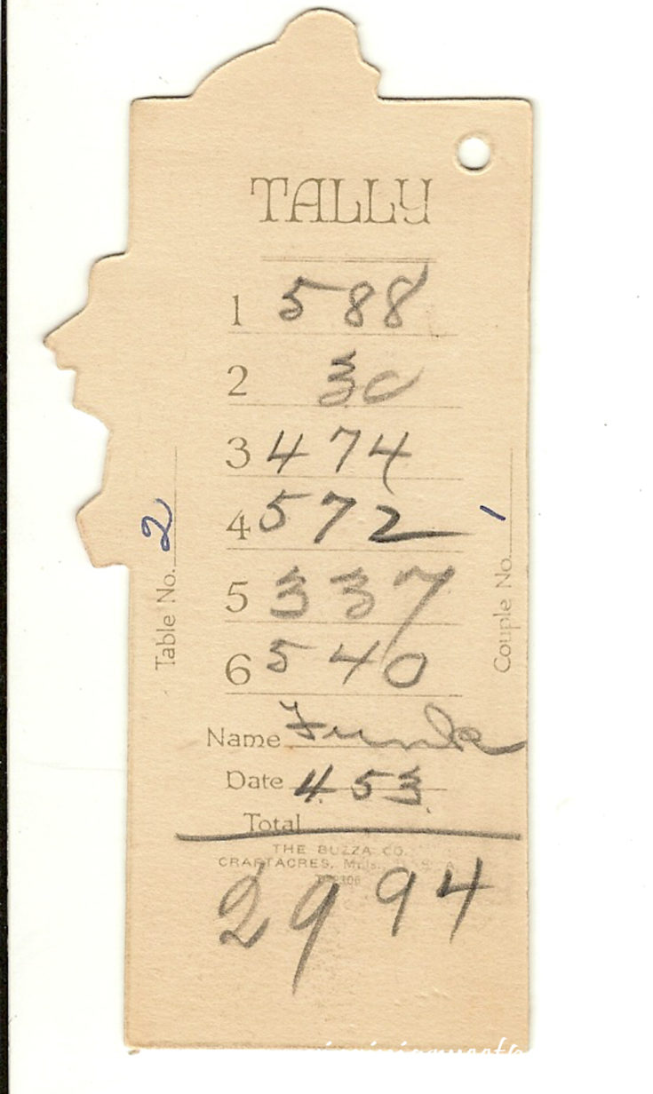 Vintage Bridge Tally Cards - Sweet Pea