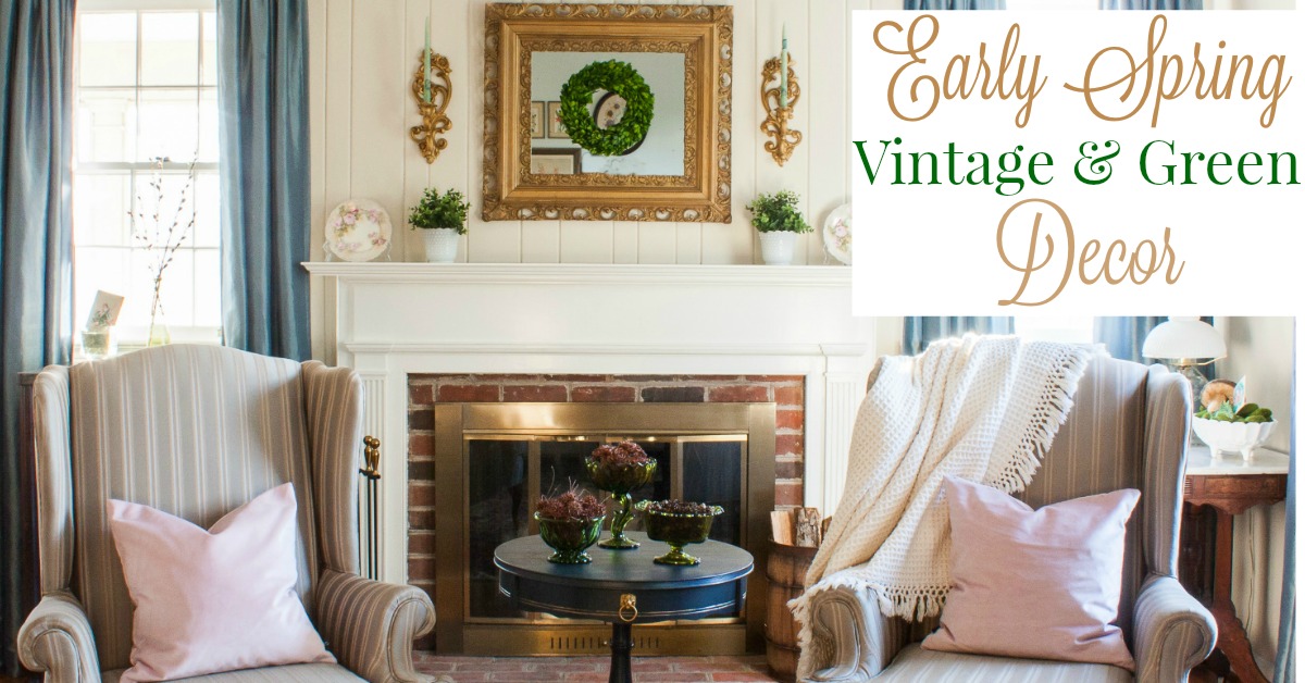 Early Spring Vintage and Green Decor - Sweet Pea
