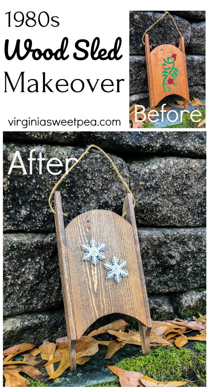 1980s Handmade Wood Sled Makeover - Sweet Pea