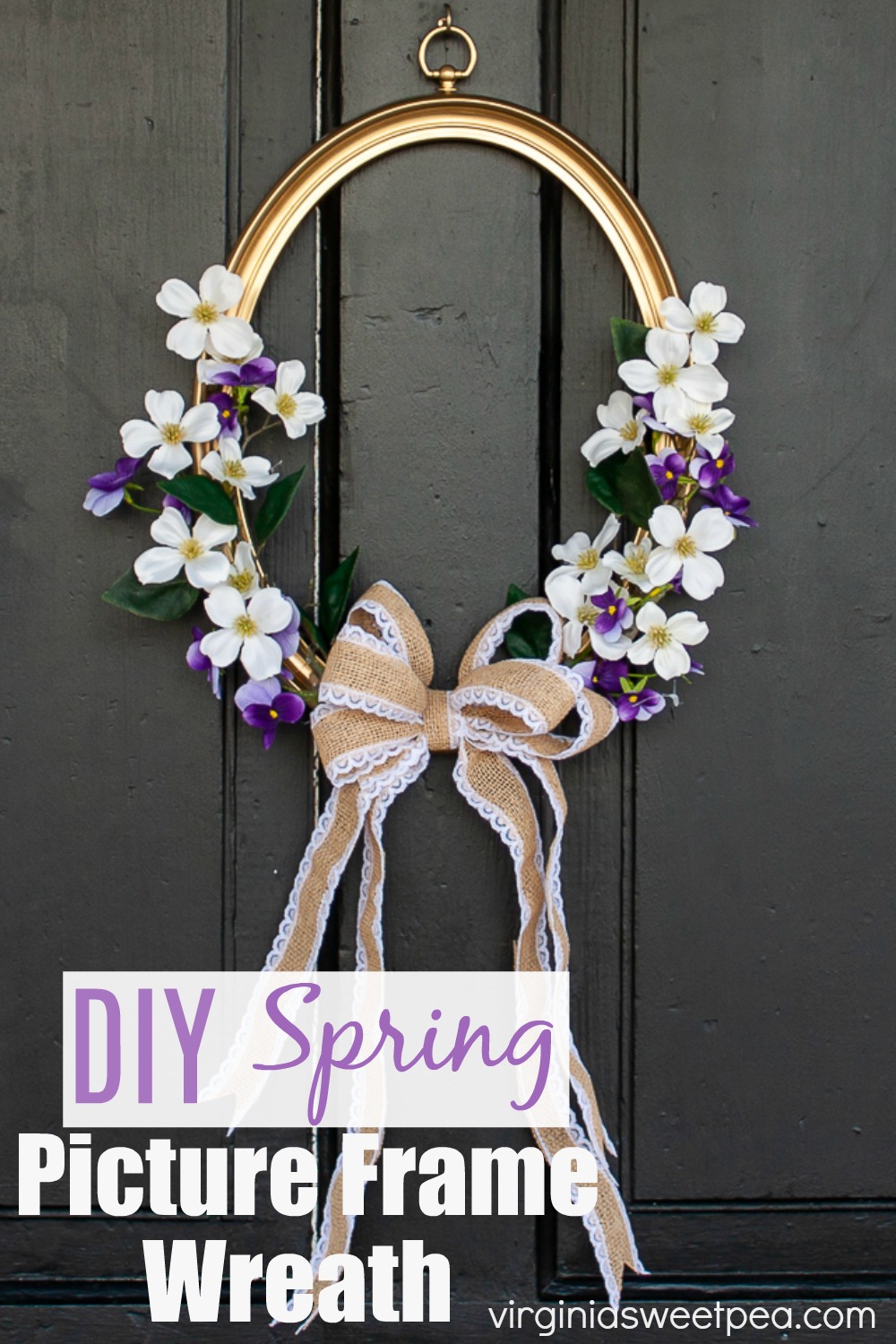 DIY Picture Frame Spring Wreath - Sweet Pea