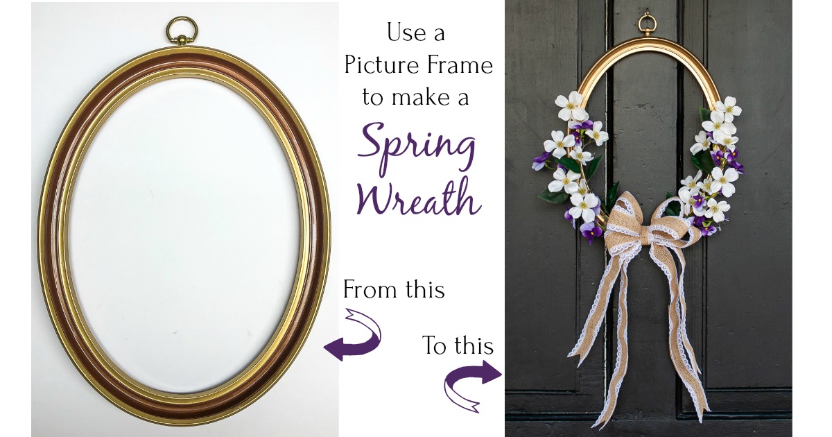 DIY Picture Frame Spring Wreath - Sweet Pea