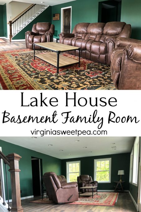 Lake House Basement Family Room Reveal - Sweet Pea