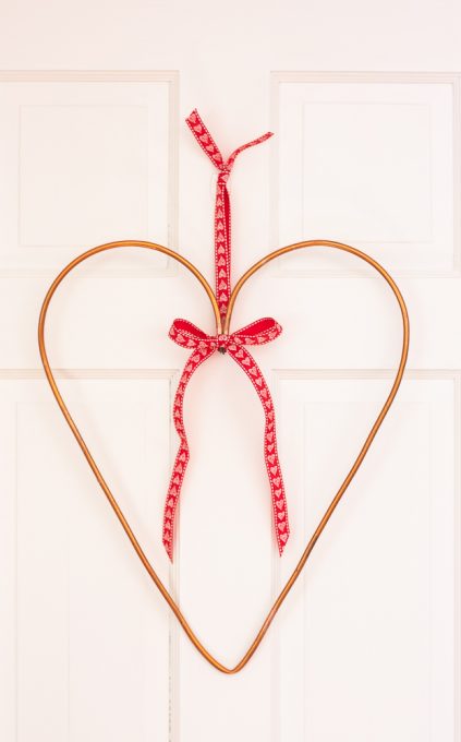Upcycled Copper Pipe Heart Wreath - Sweet Pea