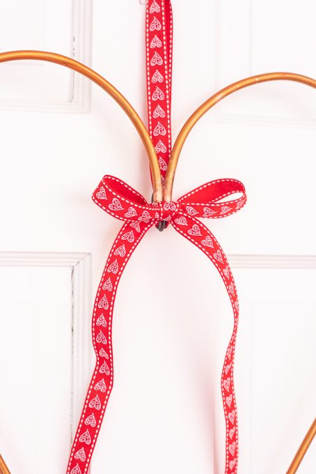 Upcycled Copper Pipe Heart Wreath - Sweet Pea