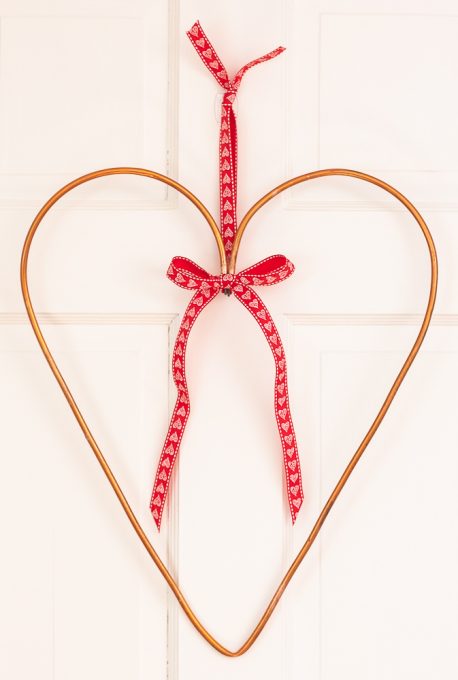 Upcycled Copper Pipe Heart Wreath - Sweet Pea