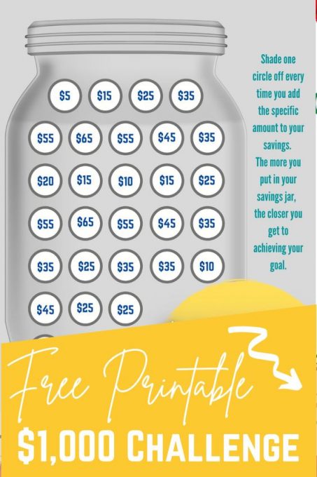 Free Printable $1,000 Challenge - Sweet Pea