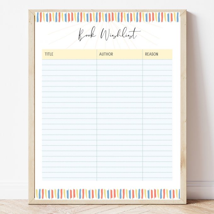 Free Printable Reading Planner - Sweet Pea