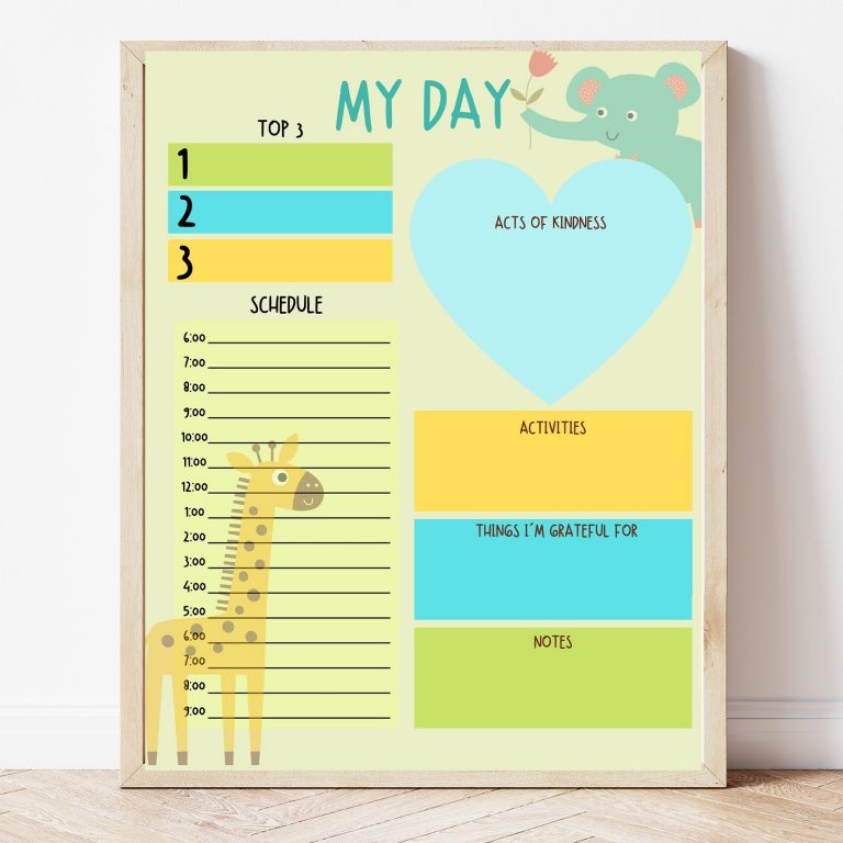 Free Printable Kids Planner - Sweet Pea