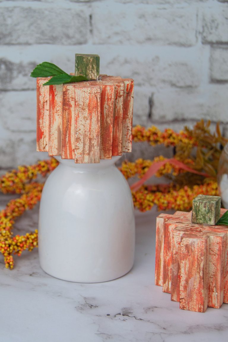 Dollar Tree Tumbling Tower Block Pumpkins - Sweet Pea