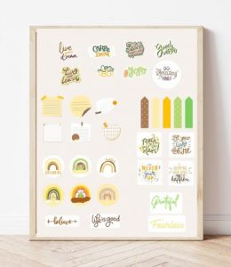 Free Printable Vision Board with Stickers - Sweet Pea