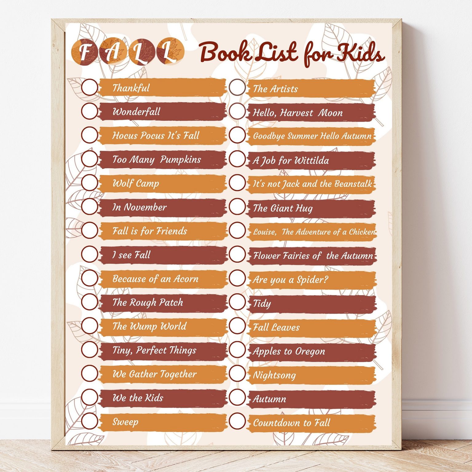 Free Printable Fall Book List for Kids - Sweet Pea