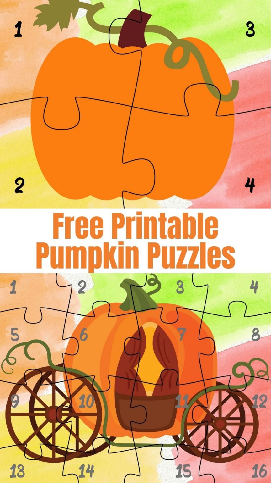 Free Printable Pumpkin Puzzles for Preschoolers - Sweet Pea