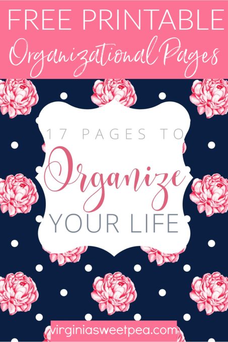 Free Printable Organizational Pages - Sweet Pea